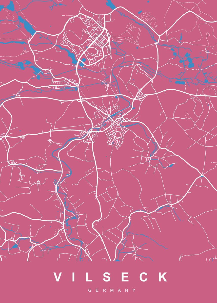 'MAP VILSECK GERMANY ' Poster, picture, metal print, paint by UrbanMaps ...