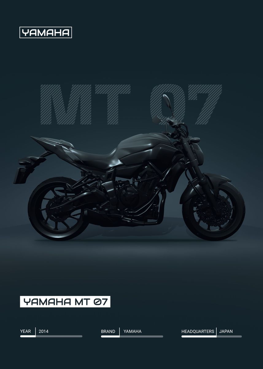 'Yamaha MT 07 Bike' Poster, picture, metal print, paint by Basues ...