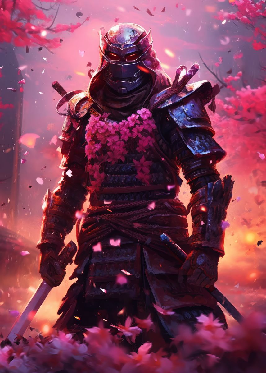'Samurai sakura' Poster, picture, metal print, paint by Graphic ...