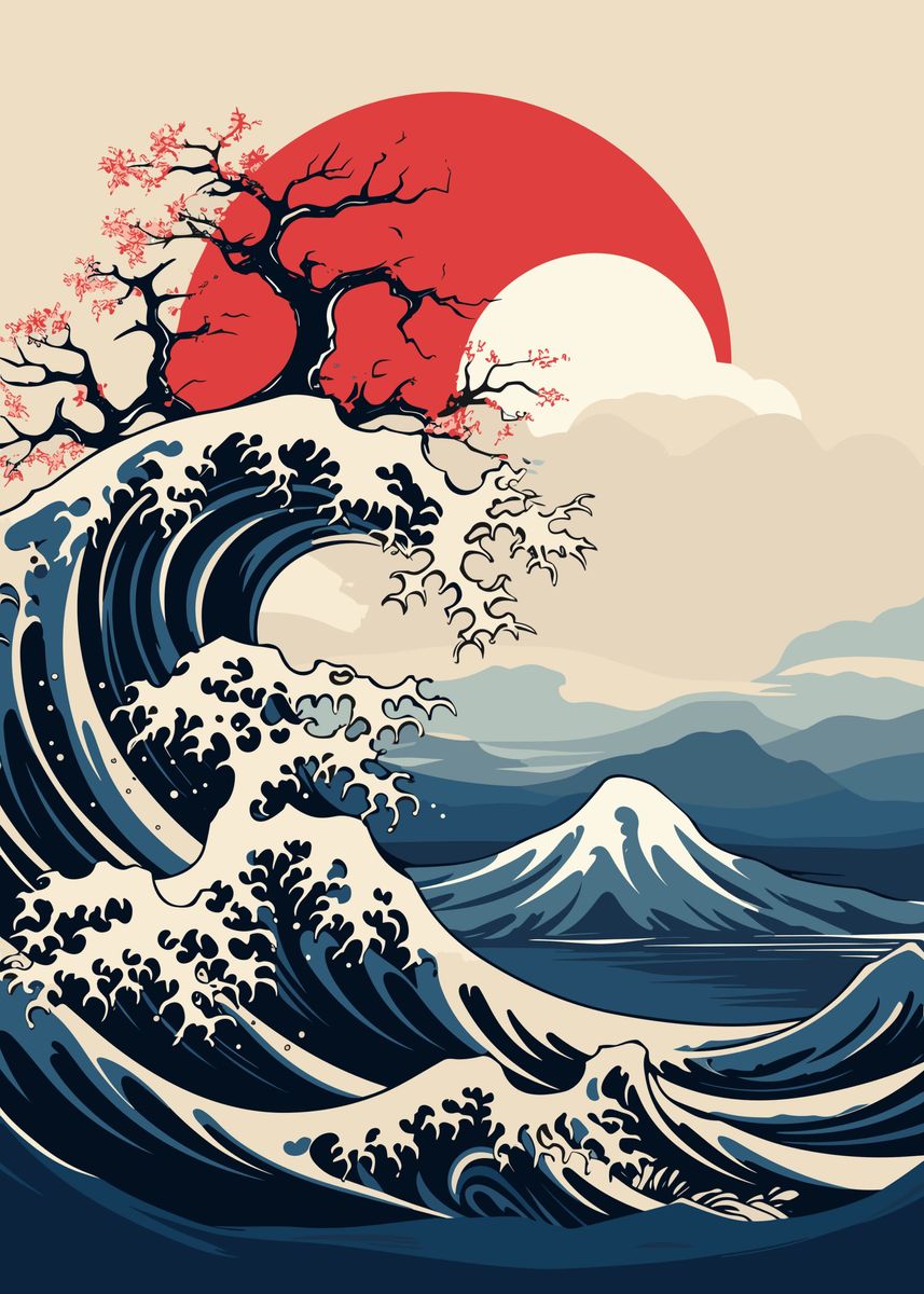 'Retro Vintage Japan Vibes' Poster, picture, metal print, paint by ...