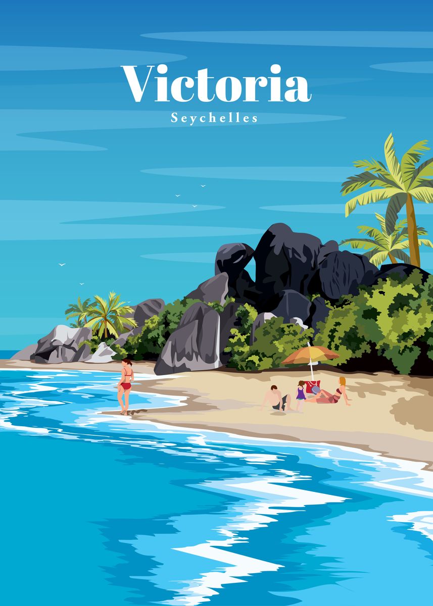 'Travel to Seychelles' Poster, picture, metal print, paint by Studio ...