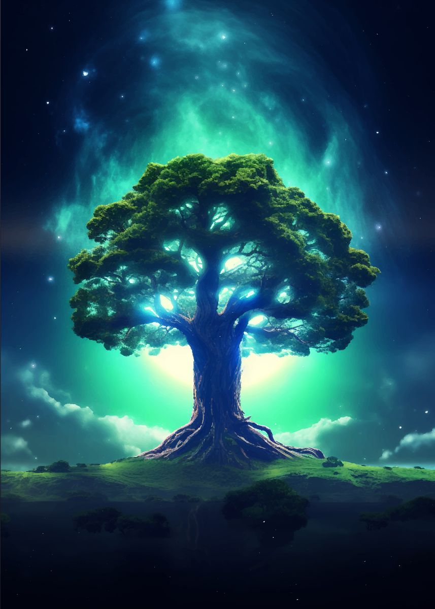 'Universe Tree' Poster, picture, metal print, paint by ...