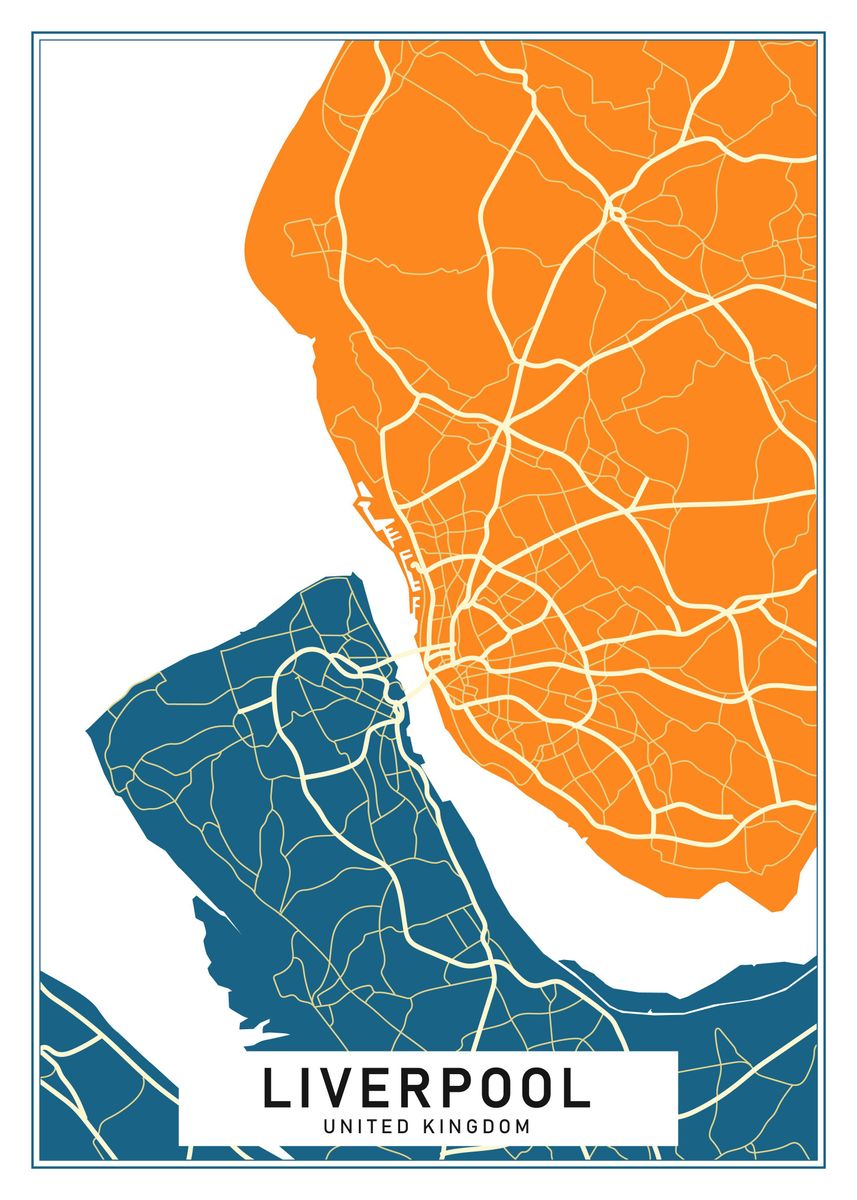 'Liverpool map of uk' Poster, picture, metal print, paint by Ar dani ...