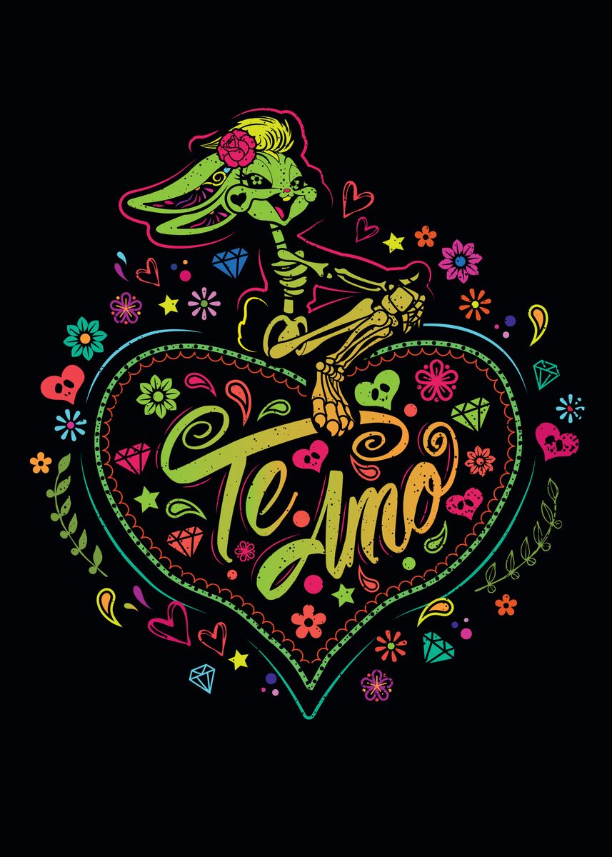 'Te Amo' Poster, picture, metal print, paint by Looney Tunes | Displate