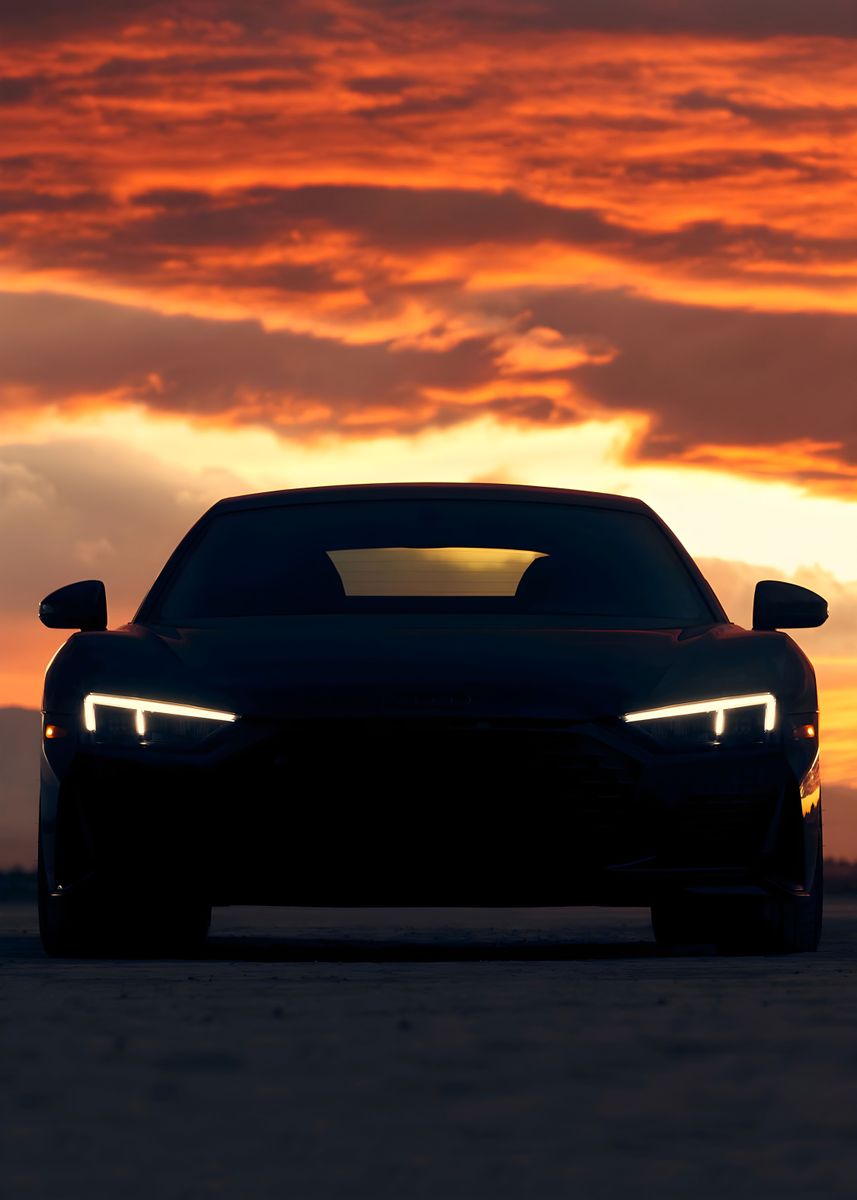 'Audi R8 sunset ' Poster by Recca | Displate