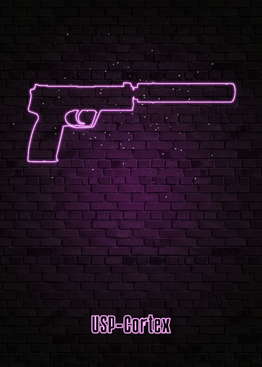 'gun neon gaming' Poster, picture, metal print, paint by Juan lee ...