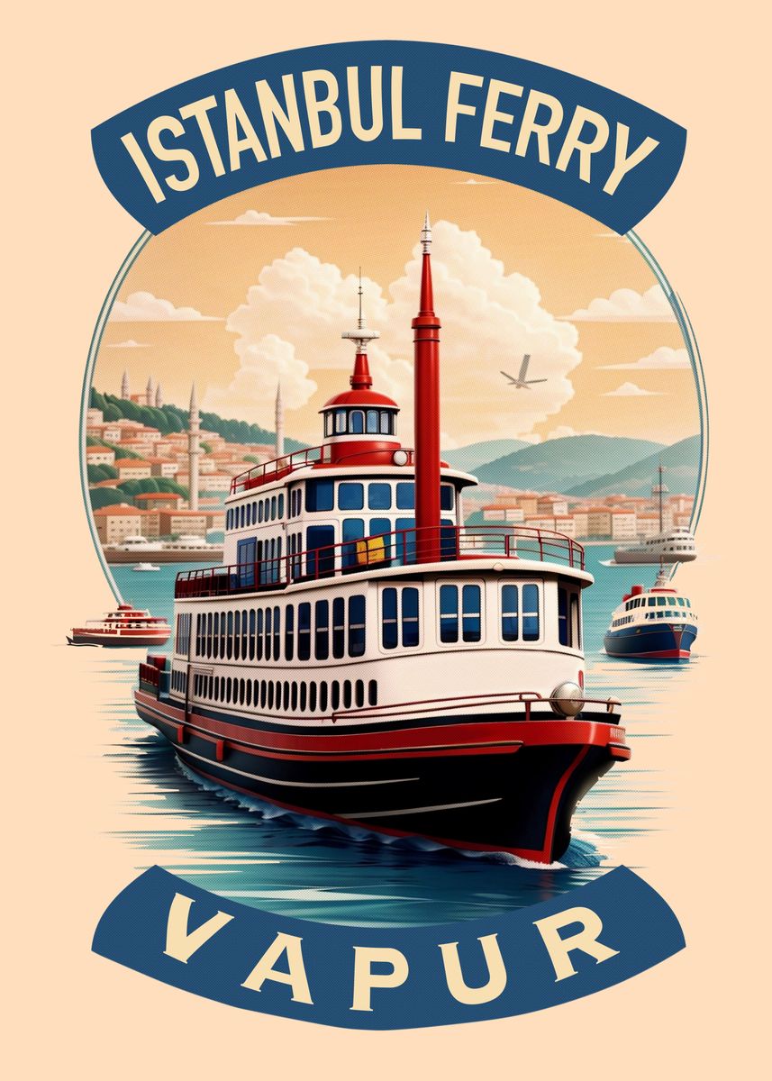 'Istanbul Ferry Vapur' Poster, picture, metal print, paint by Muhammad ...