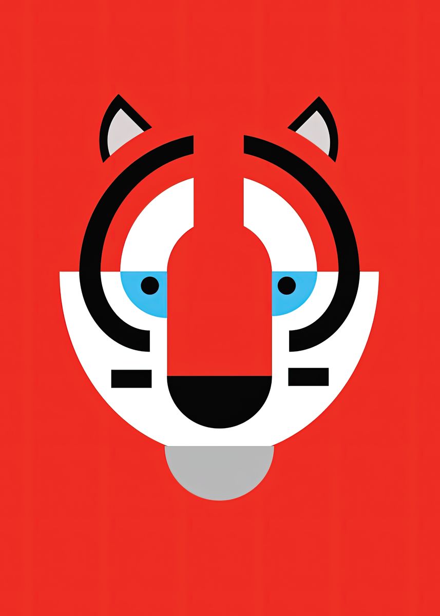 'minimalist tiger face' Poster by Bernard Duke | Displate