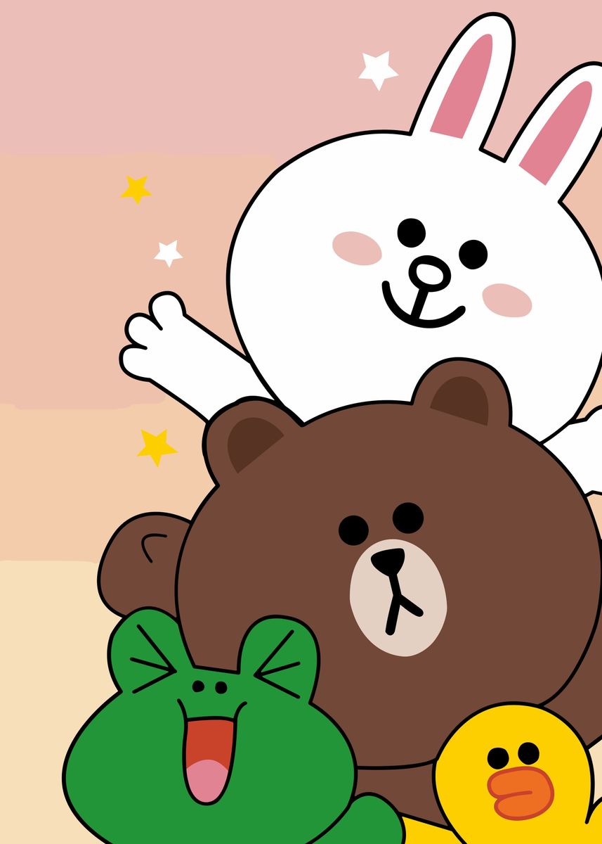 'bear brown cute animal' Poster, picture, metal print, paint by Martyn ...