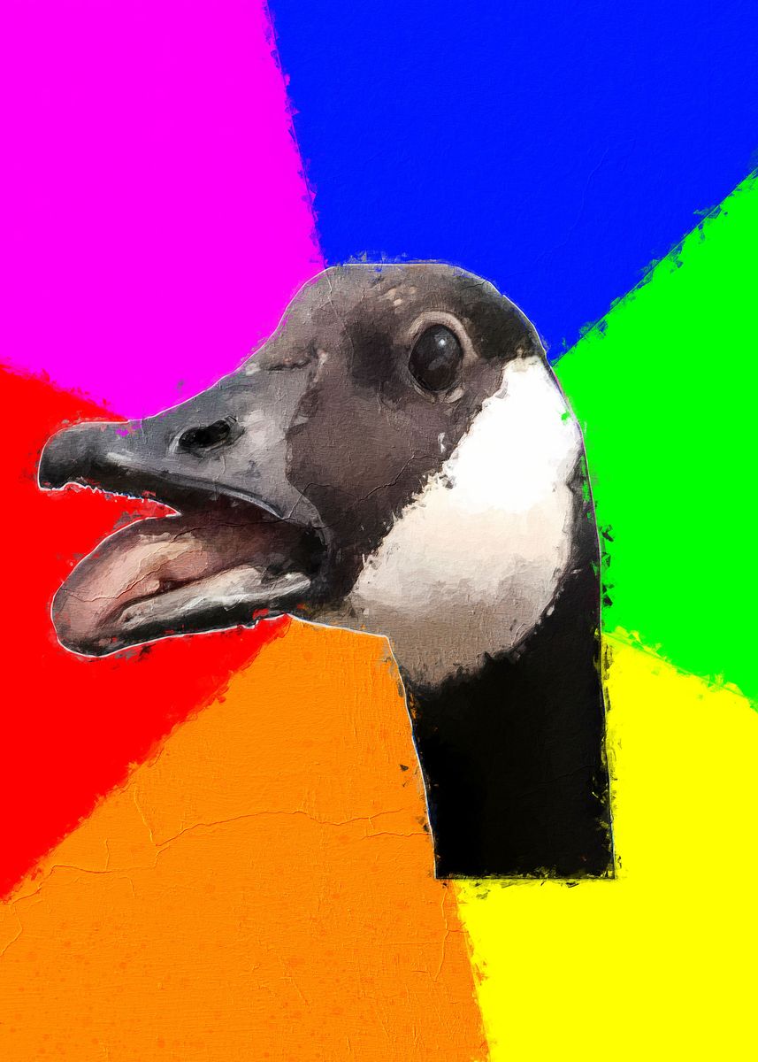 'Goose Meme' Poster, picture, metal print, paint by Meme Daily | Displate