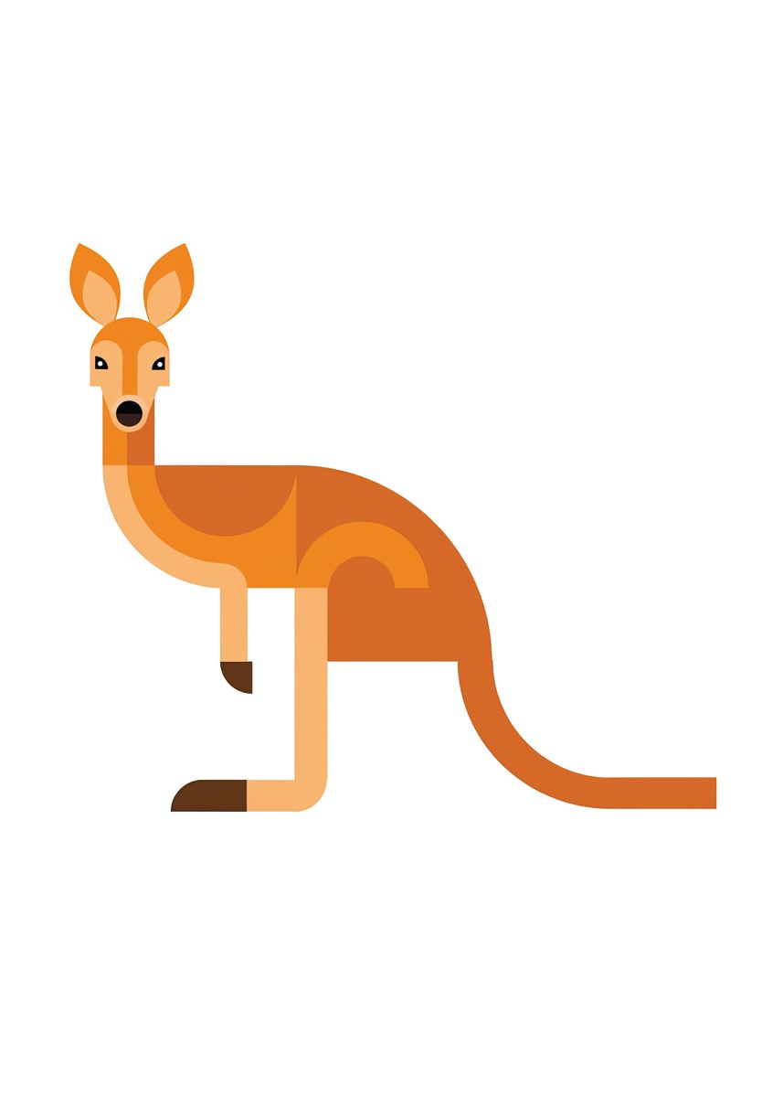 'minimalist kangaroo body' Poster, picture, metal print, paint by ...