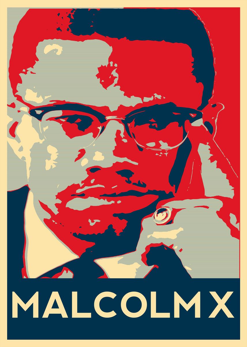 'abstract art malcolm x' Poster, picture, metal print, paint by Zeeshan ...