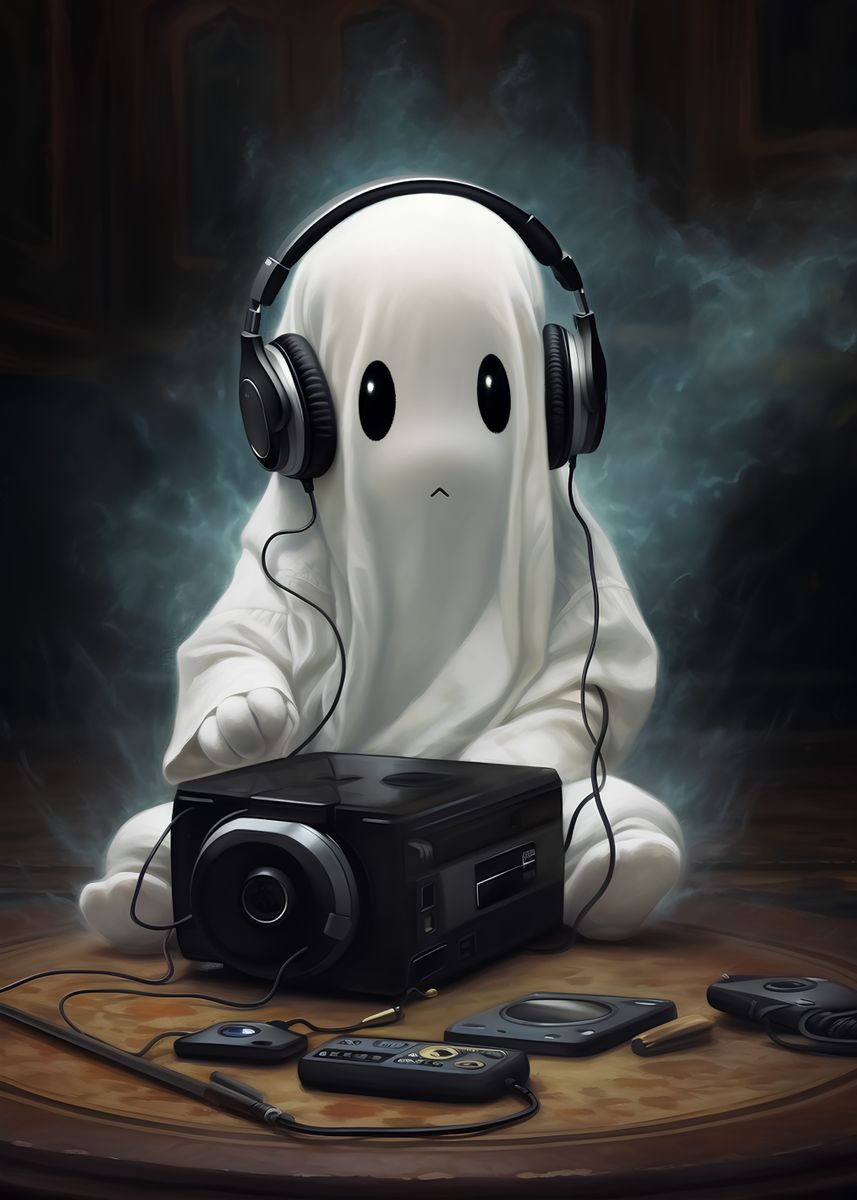 'Ghost listen Music' Poster, picture, metal print, paint by Frances ...