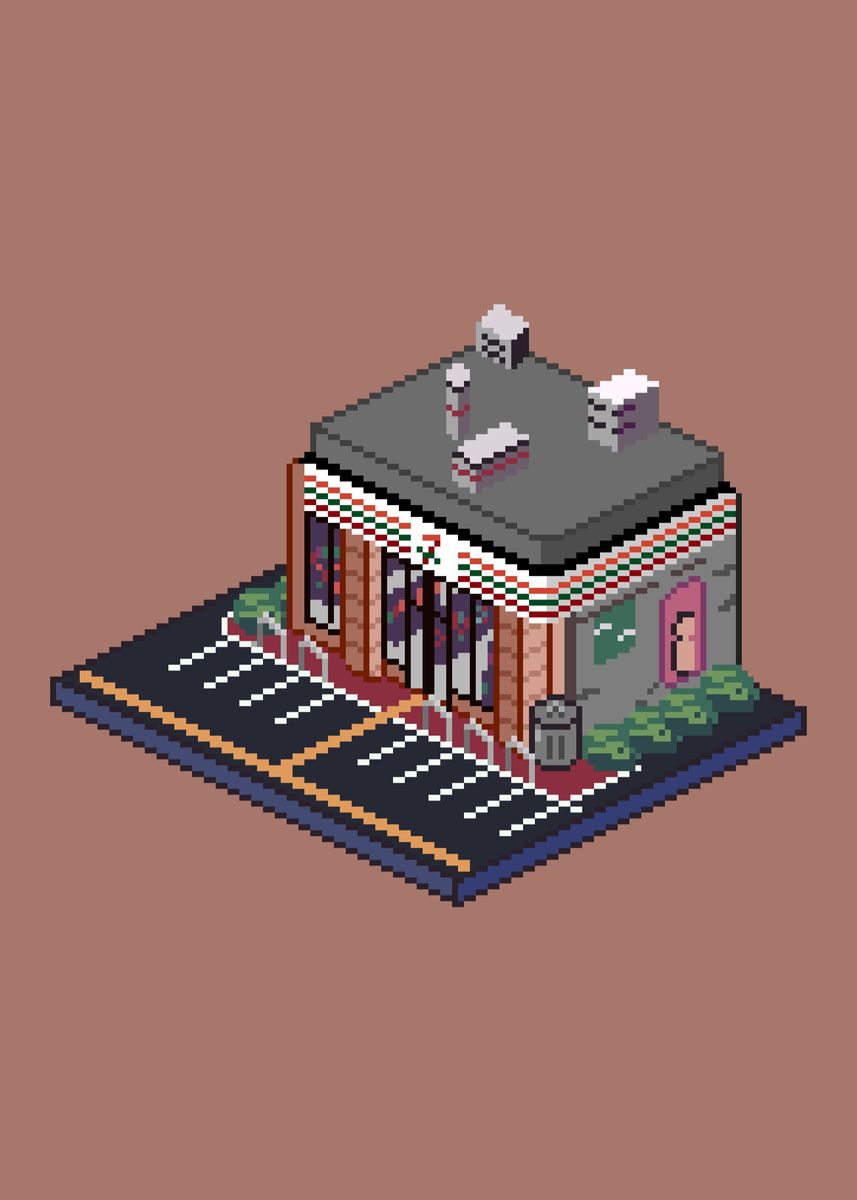 'Mini Market Pixel' Poster, picture, metal print, paint by Eki D Surya ...