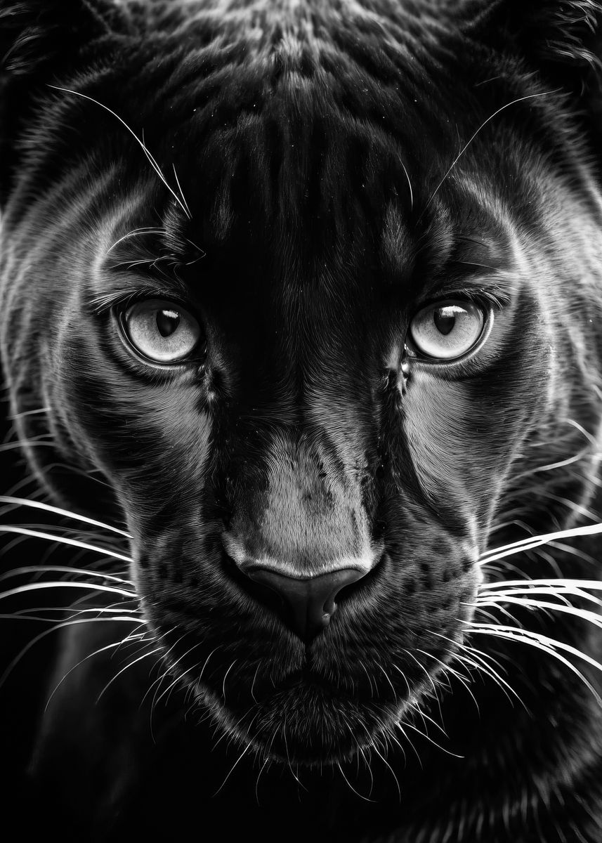 'black panther face poster' Poster, picture, metal print, paint by mk ...