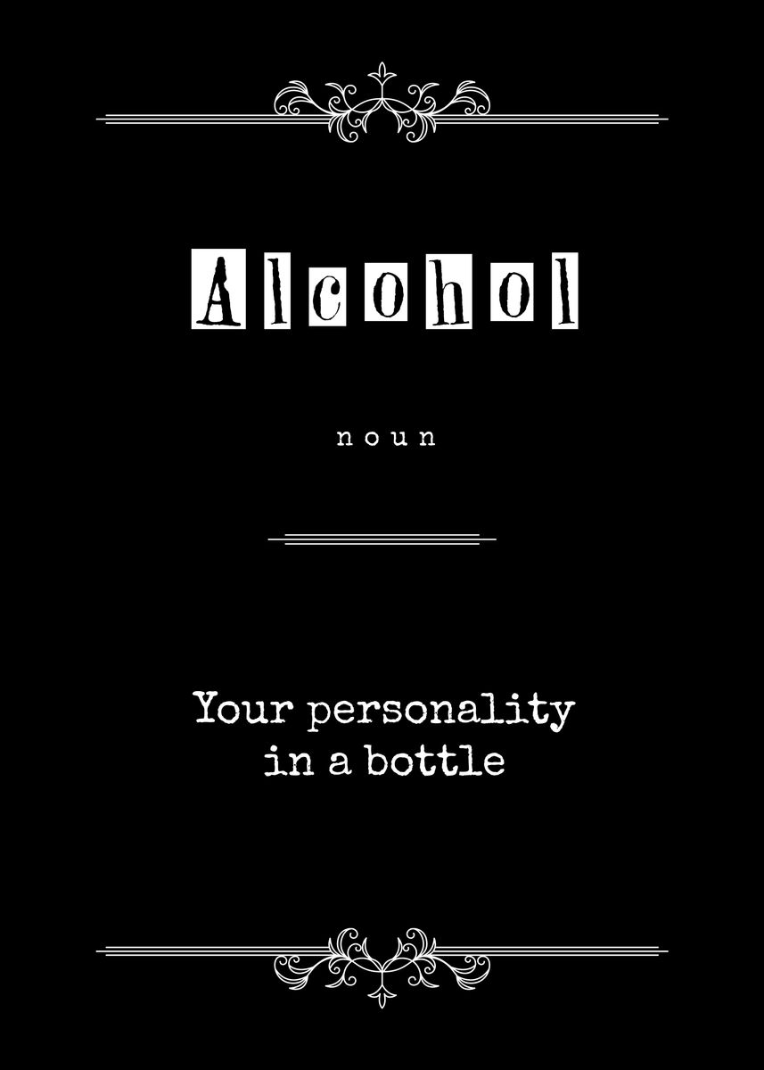 'Alcohol definition' Poster by Sima Sirus | Displate