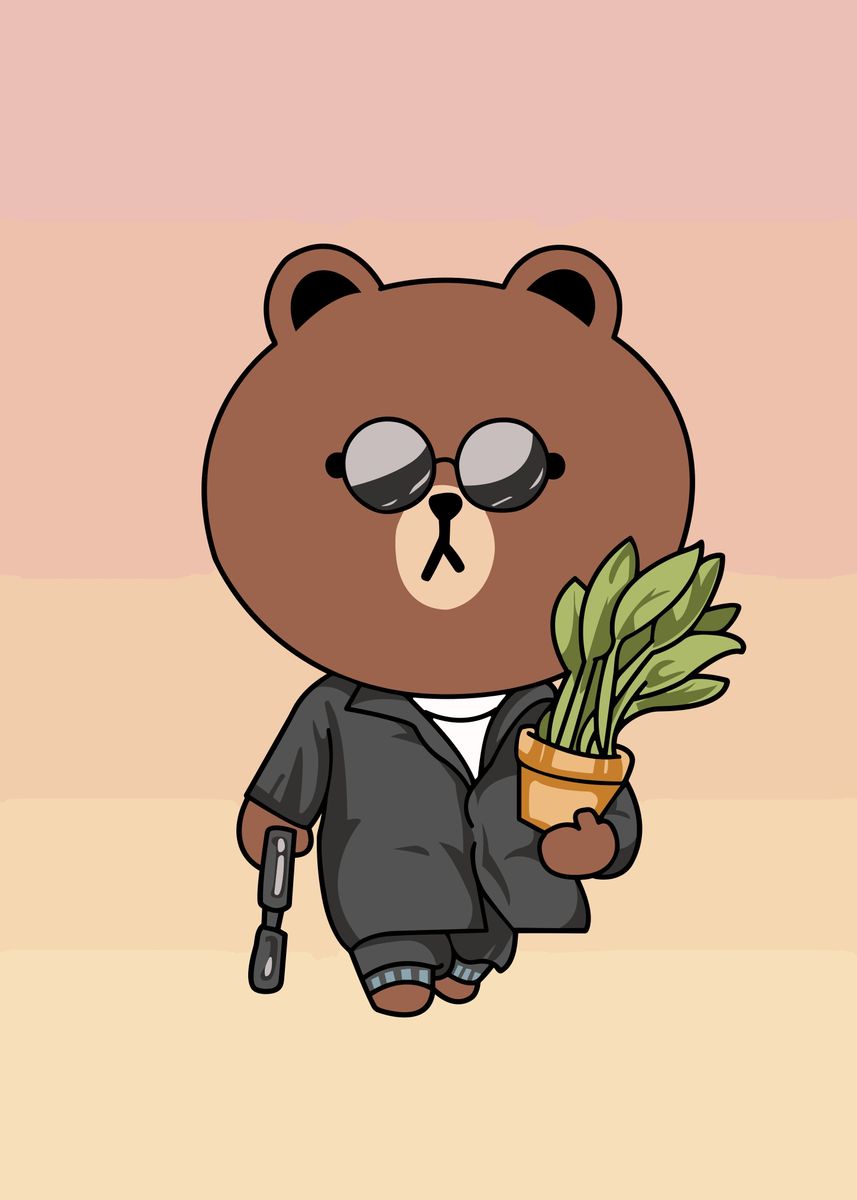 'bear brown cute animal' Poster, picture, metal print, paint by Martyn ...