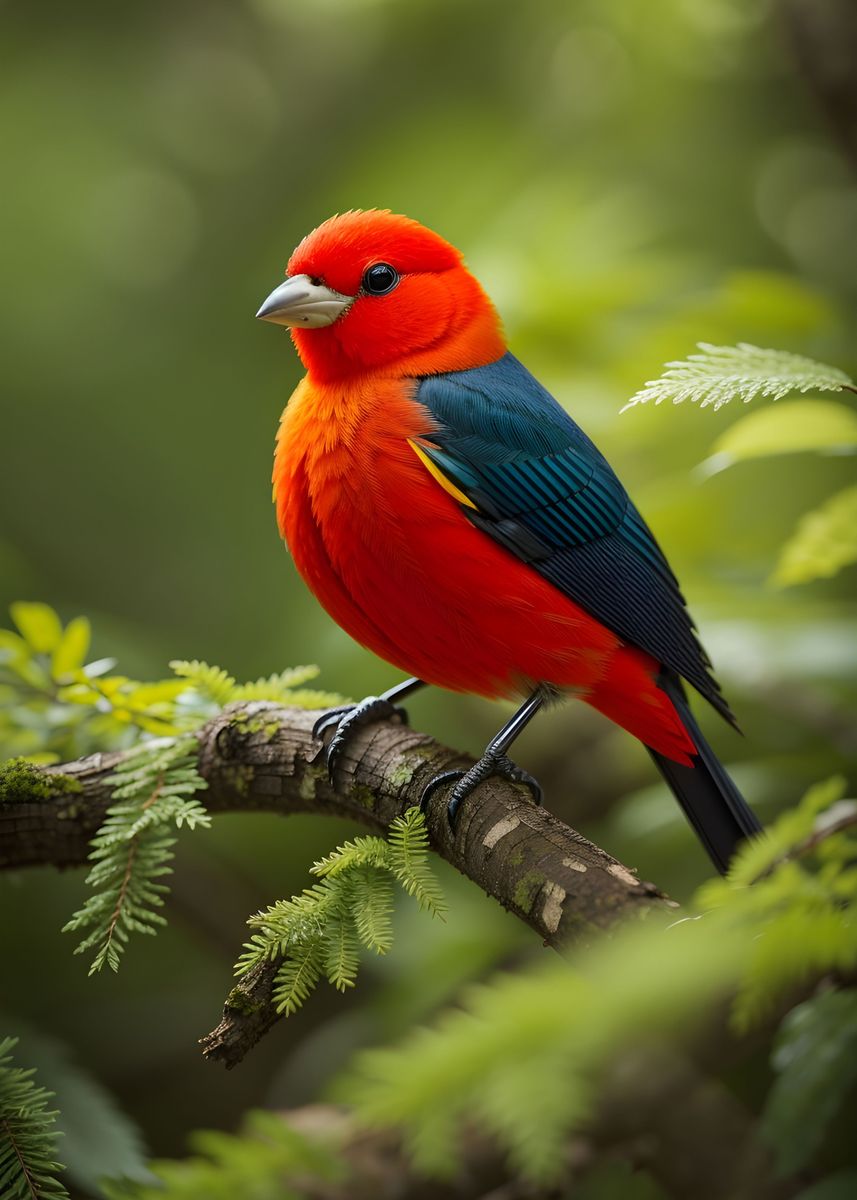 'Scarlet tanager' Poster, picture, metal print, paint by Ayen Khusna ...