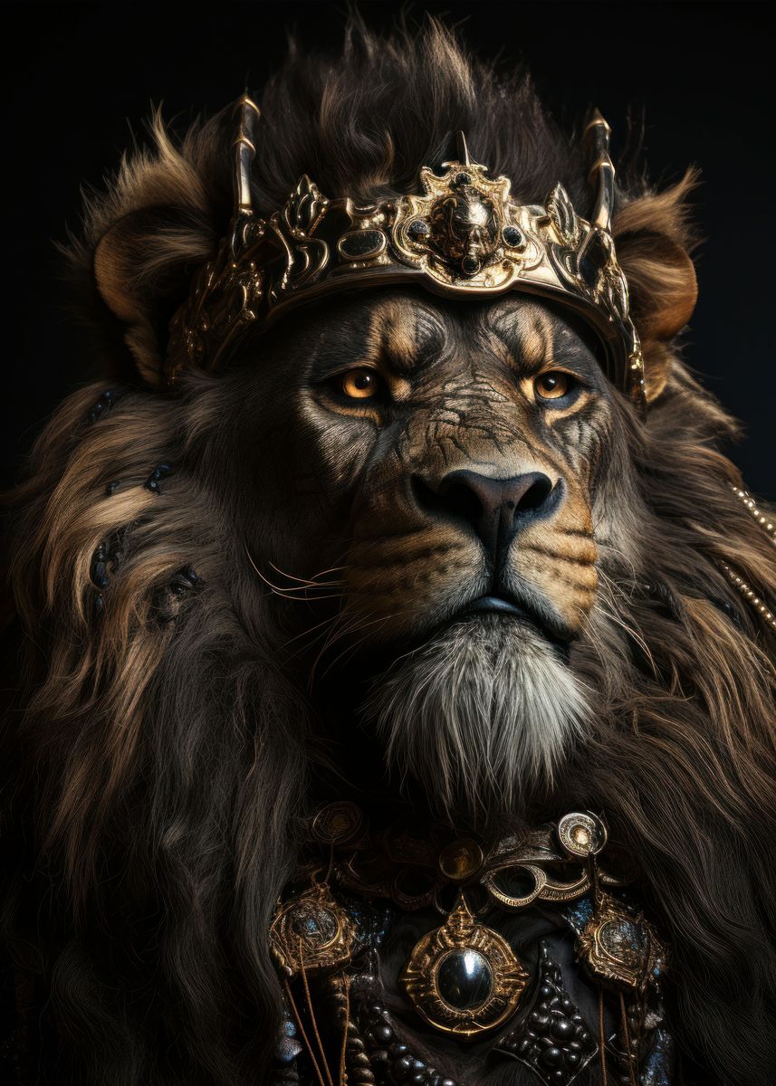 'the king wearing a crown' Poster, picture, metal print, paint by Adel ...