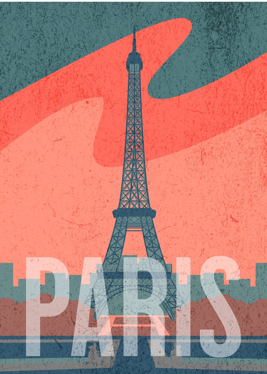 'Paris Pastel' Poster, picture, metal print, paint by Atomic Chinook | Displate