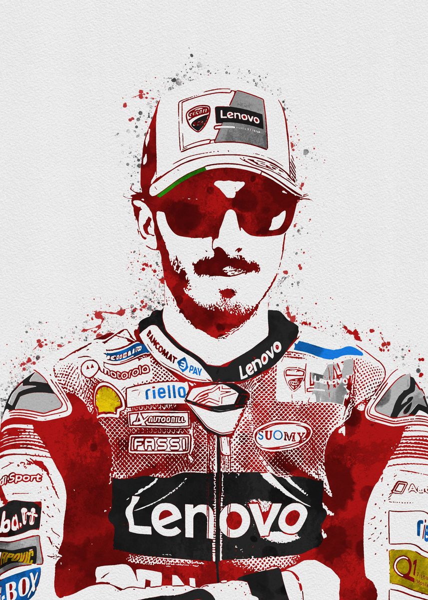 'Francesco Bagnaia' Poster, picture, metal print, paint by Paul C. Lane ...