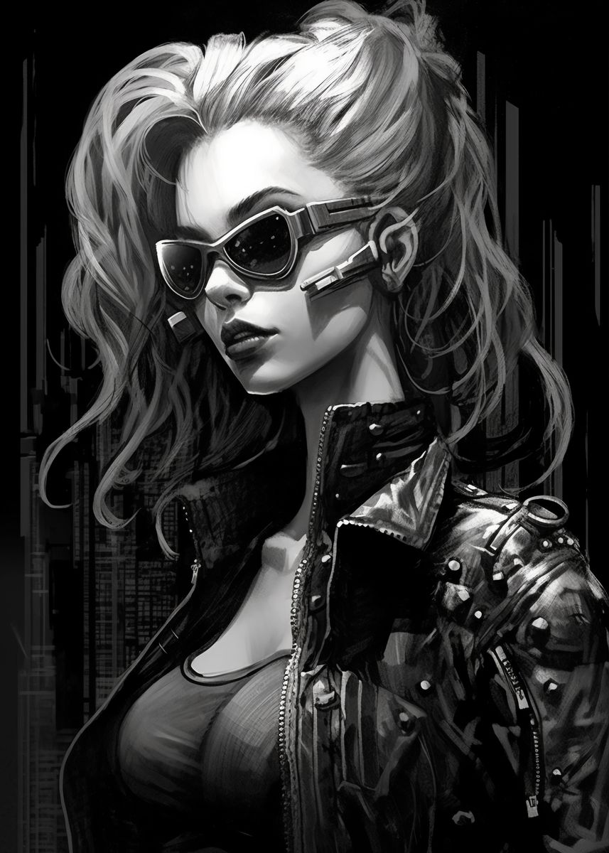 'Cyborg Agent with Sunglass' Poster, picture, metal print, paint by ...