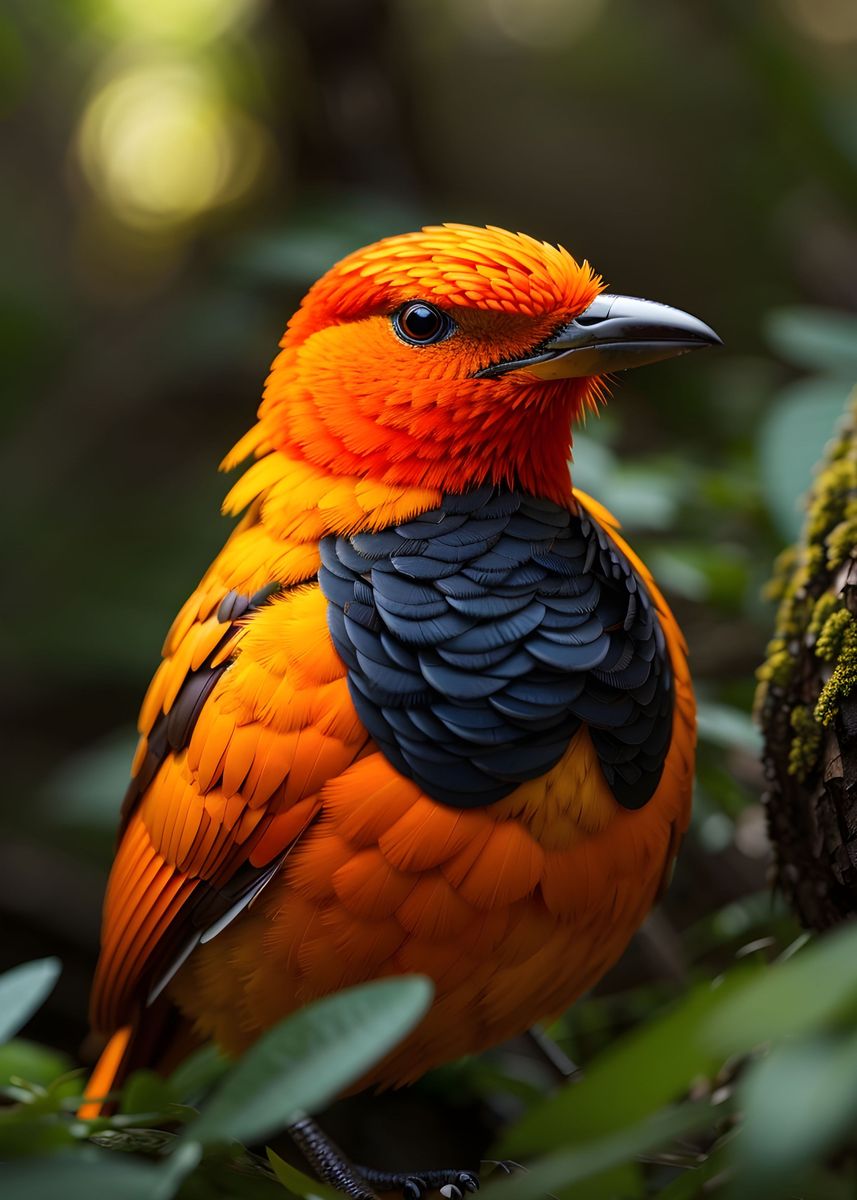 'Flame bowerbird exotic' Poster, picture, metal print, paint by Ayen ...