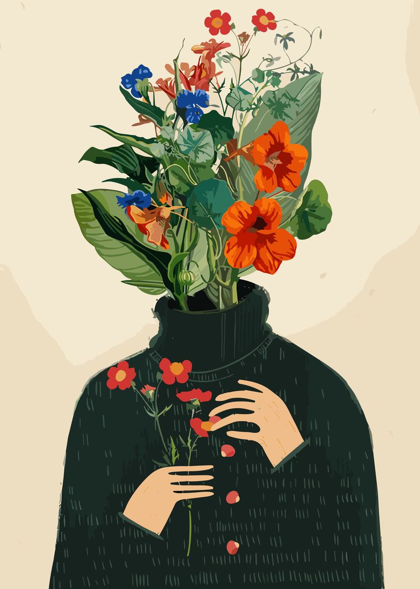 'Natural Mind' Poster, picture, metal print, paint by Javeline E | Displate