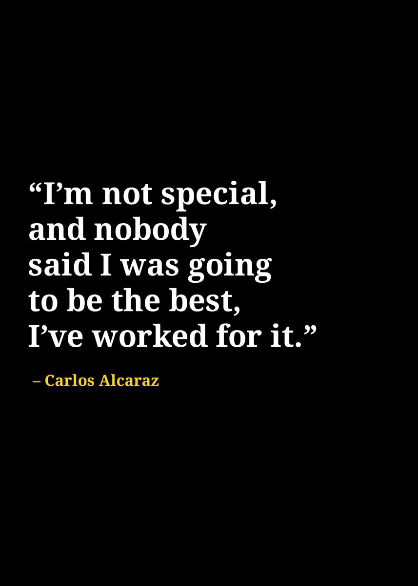 'Carlos Alcaraz quotes ' Poster, picture, metal print, paint by Yoshhhh ...