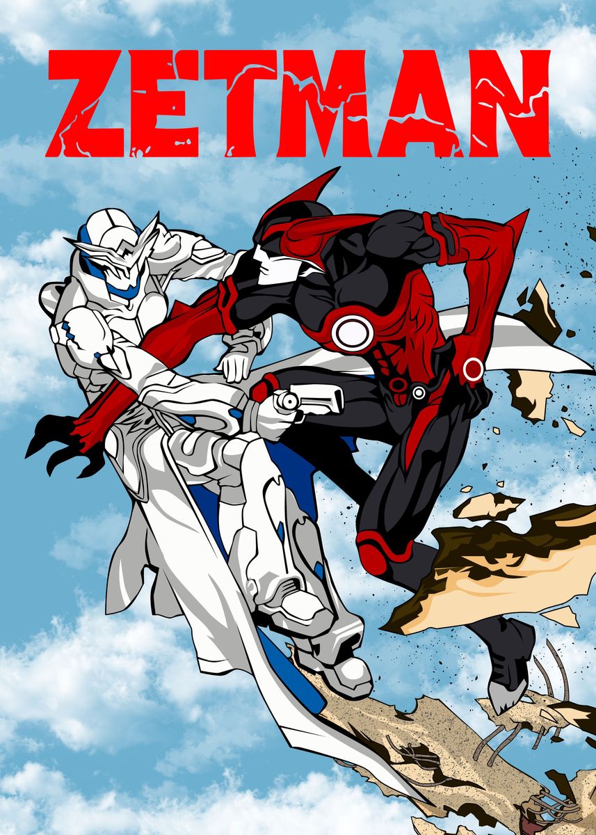'zetman vs alphas' Poster, picture, metal print, paint by geeks holic | Displate