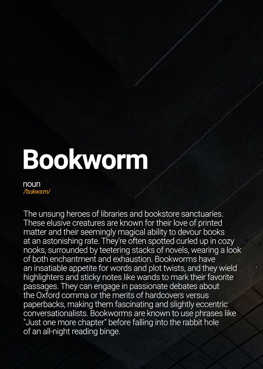 'Bookworm' Poster, picture, metal print, paint by Mr Penguin | Displate