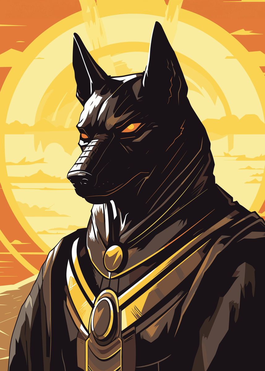 'Ancient Egypt God Anubis ' Poster, picture, metal print, paint by ...