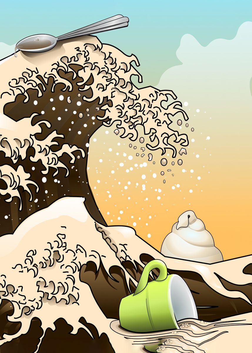 'The Great Wave of Coffee' Poster, picture, metal print, paint by gani ...