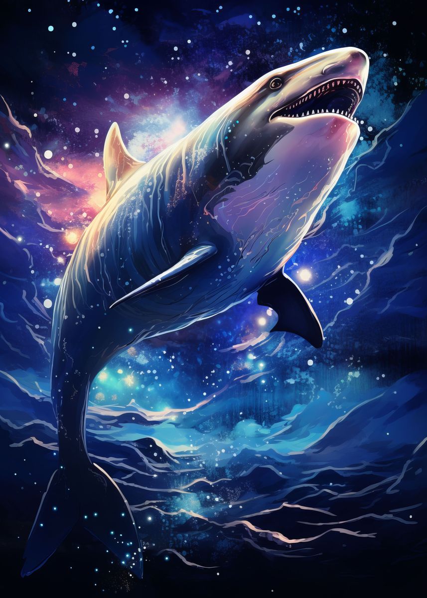 'Cosmic Dolphin Fantasy' Poster, picture, metal print, paint by Frank ...