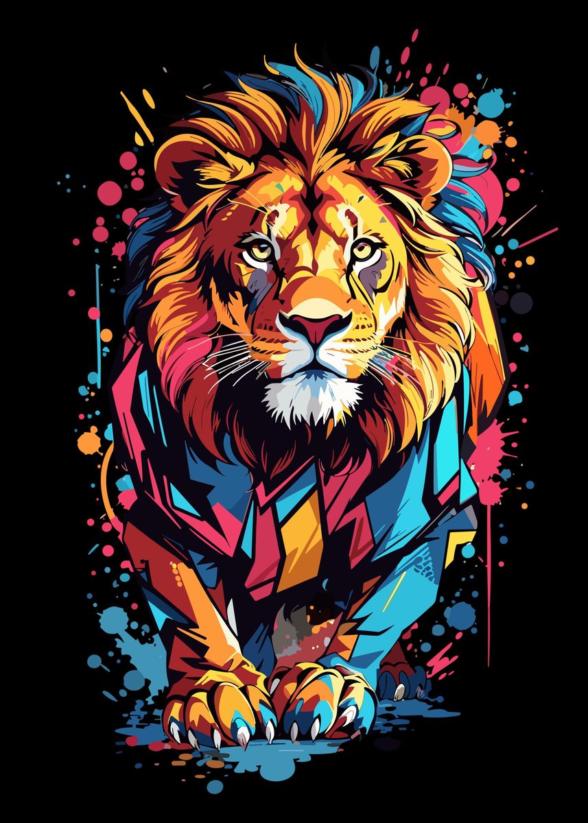 'Lion Graffiti Style' Poster, picture, metal print, paint by Muhammad ...