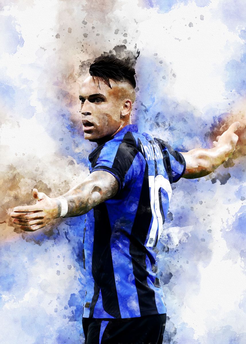 'Lautaro Martinez Football' Poster, picture, metal print, paint by ...