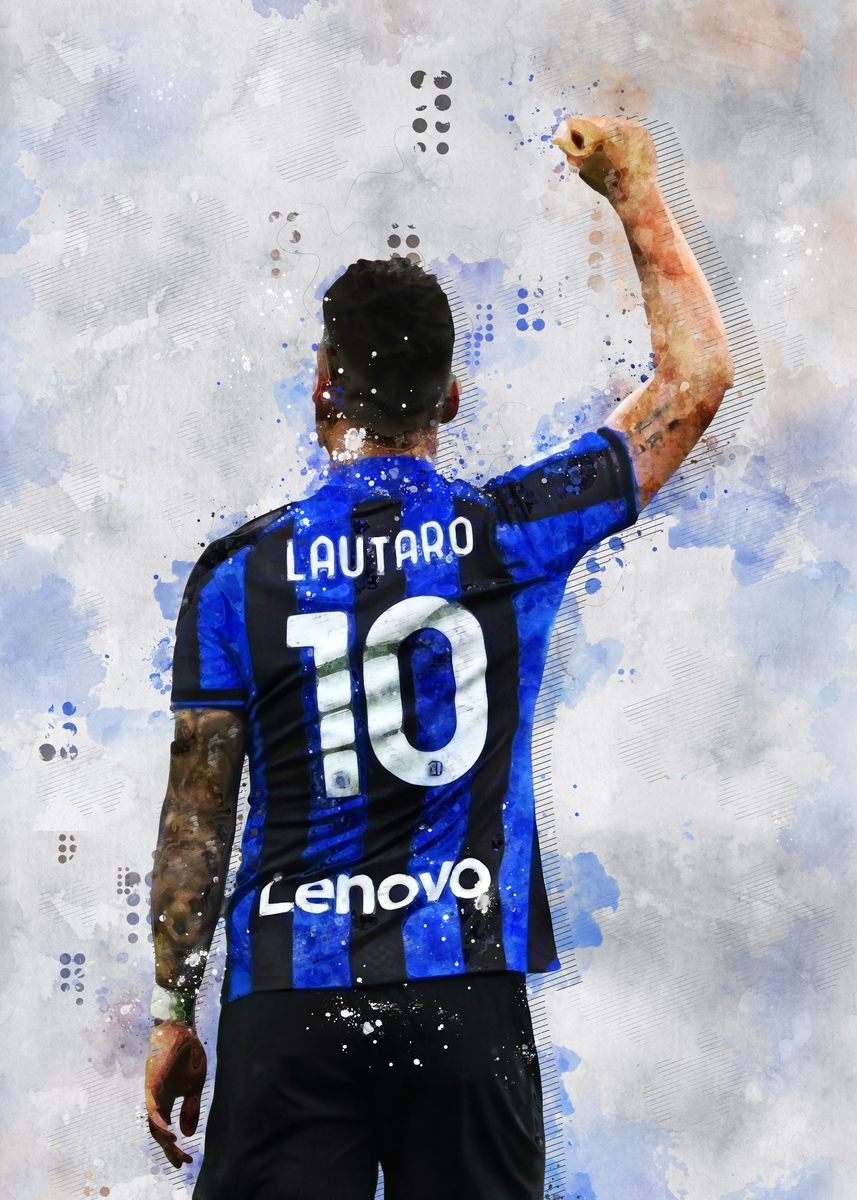 'Lautaro Martinez Football' Poster, picture, metal print, paint by ...