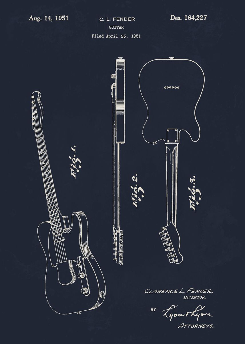 '1951 Fender telecaster' Poster, picture, metal print, paint by ...