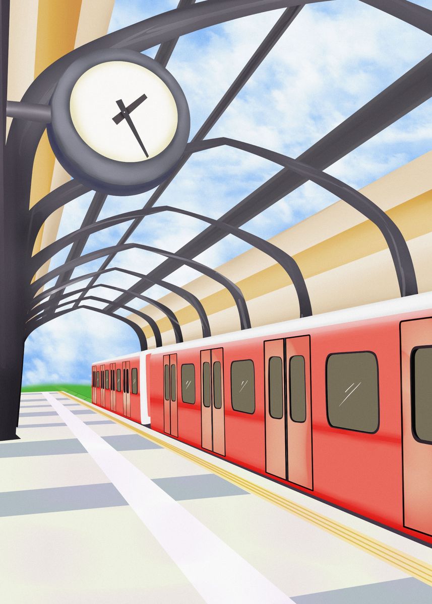 'Dream Japan station' Poster, picture, metal print, paint by Tovu Yovi ...