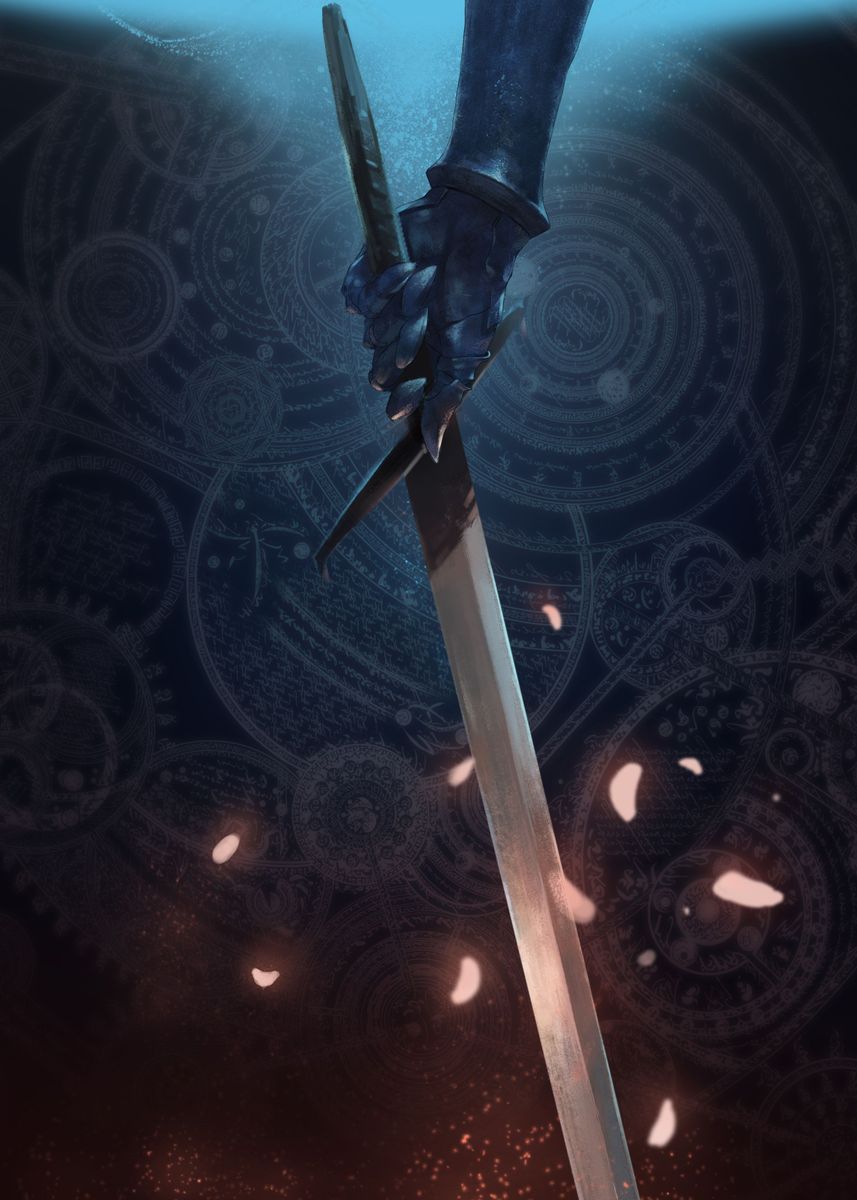 'Warrior girl and sword' Poster, picture, metal print, paint by Rowan ...
