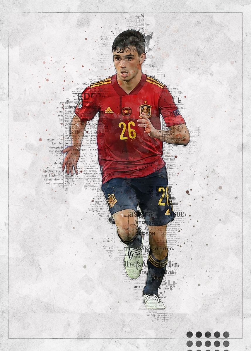 'Pedri Watercolor' Poster, picture, metal print, paint by Yellow Shop ...