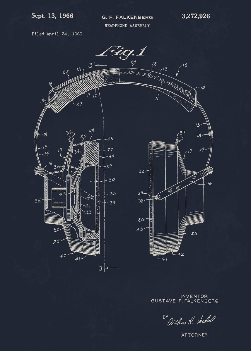 'Headphone assembly' Poster, picture, metal print, paint by ...