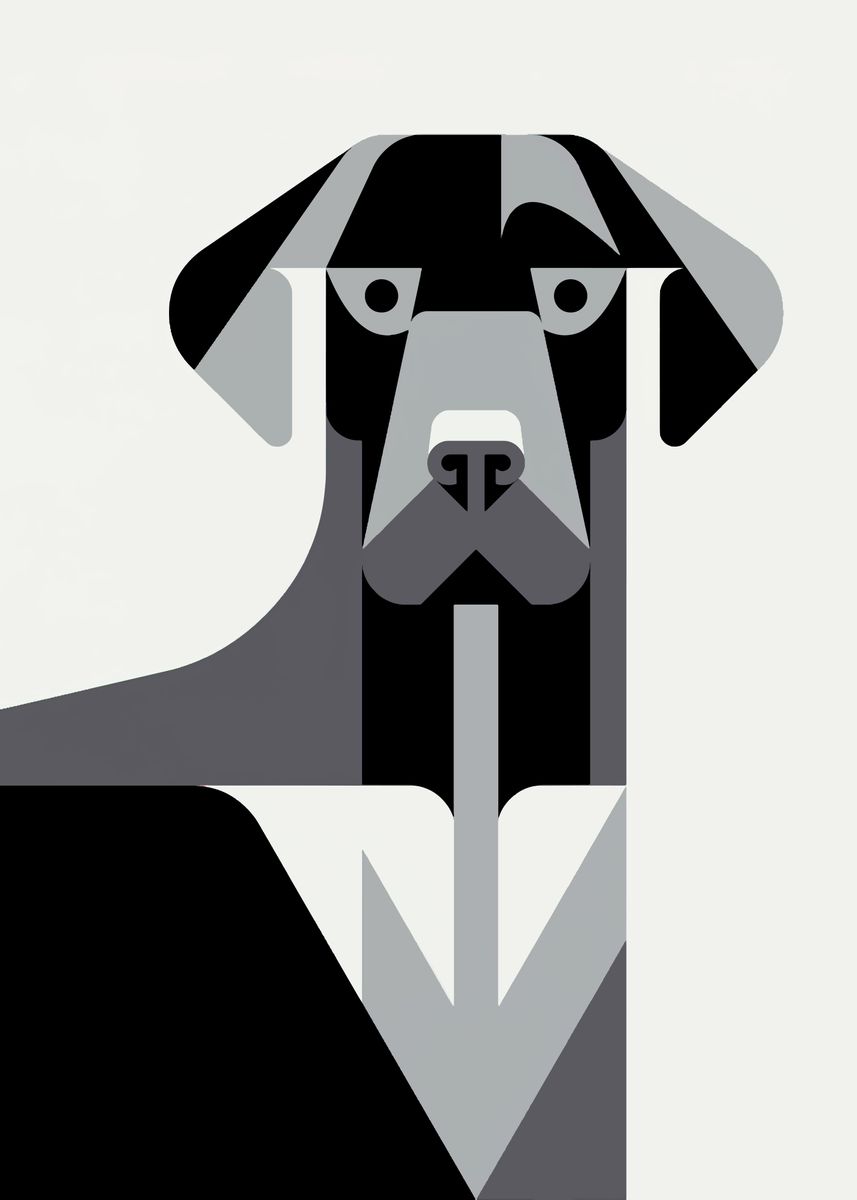 'lowpolly dog face' Poster, picture, metal print, paint by Bernard Duke ...