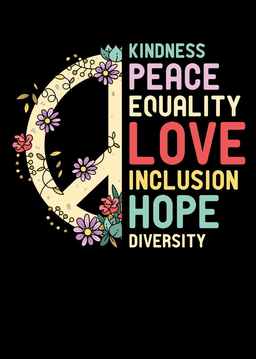 'Peace Love Diversity' Poster, picture, metal print, paint by Sascha ...