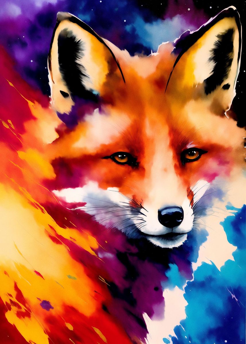 'Galactic Fox' Poster, picture, metal print, paint by Garyck Arntzen ...
