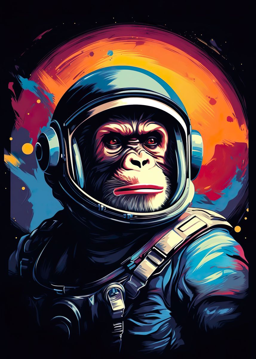 'Astronaut Space chimpanzee' Poster by Forby carlos | Displate