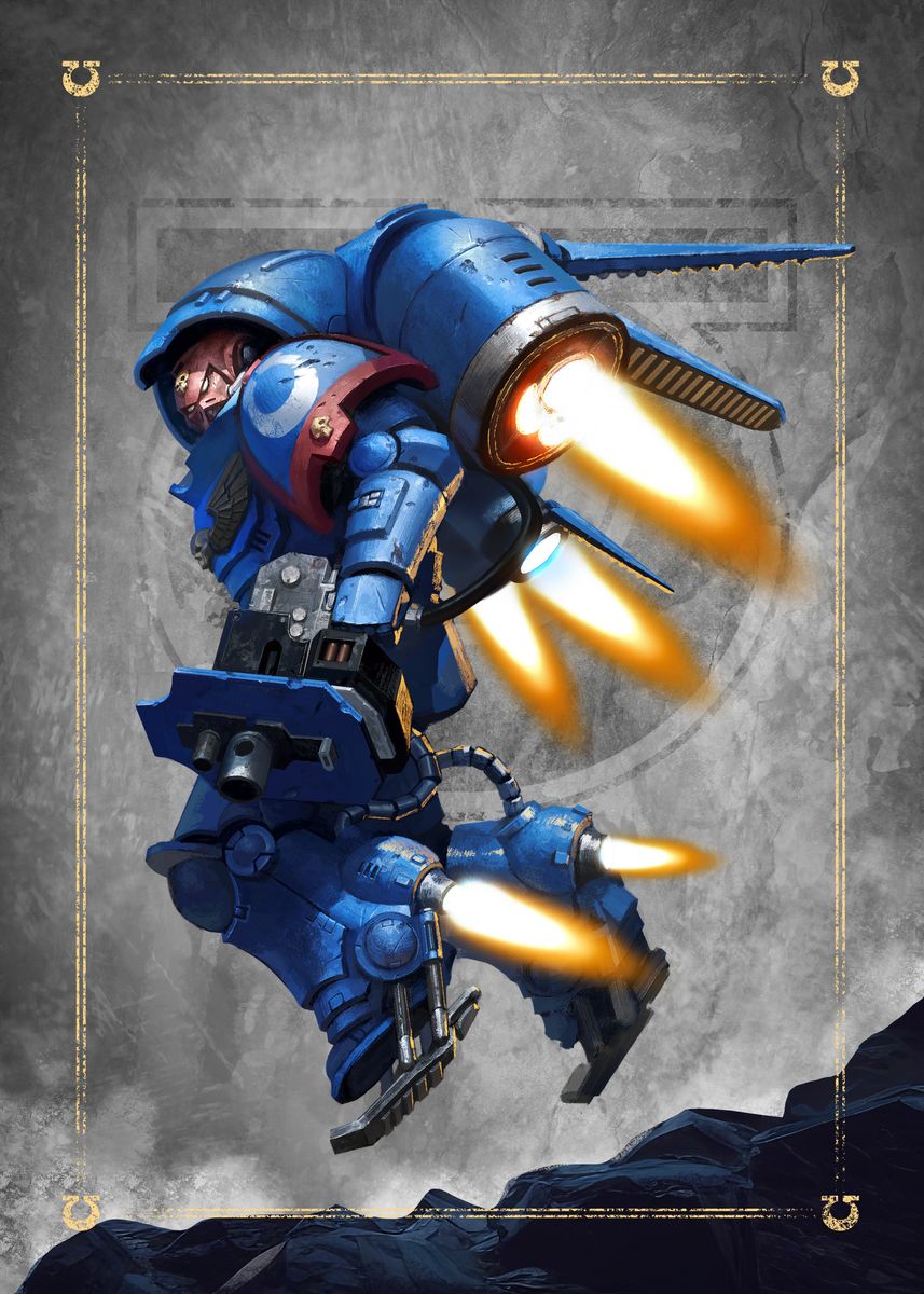 'Ultramarines Inceptor' Poster, picture, metal print, paint by ...