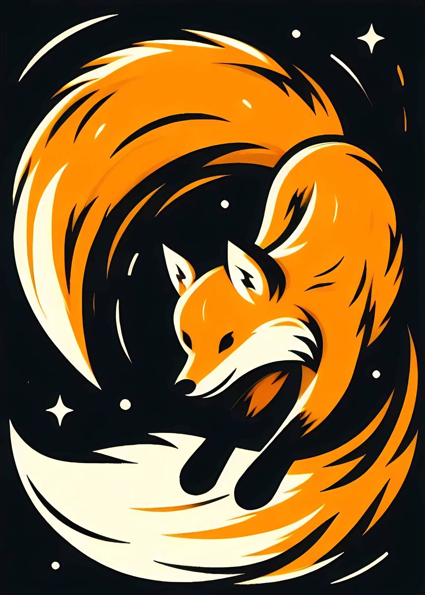 'Awesome fox ' Poster, picture, metal print, paint by DREAM ART | Displate