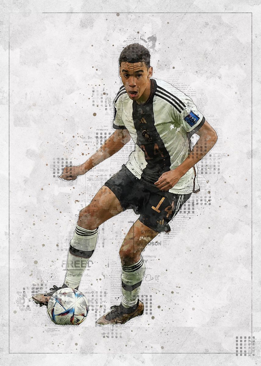 'Jamal Musiala' Poster, picture, metal print, paint by surya dossantos ...