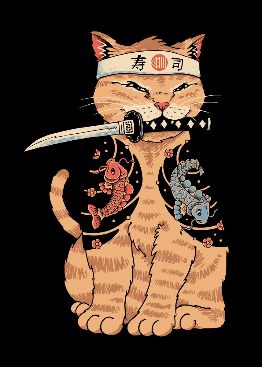 'Catana with Headband' Poster, picture, metal print, paint by vp ...